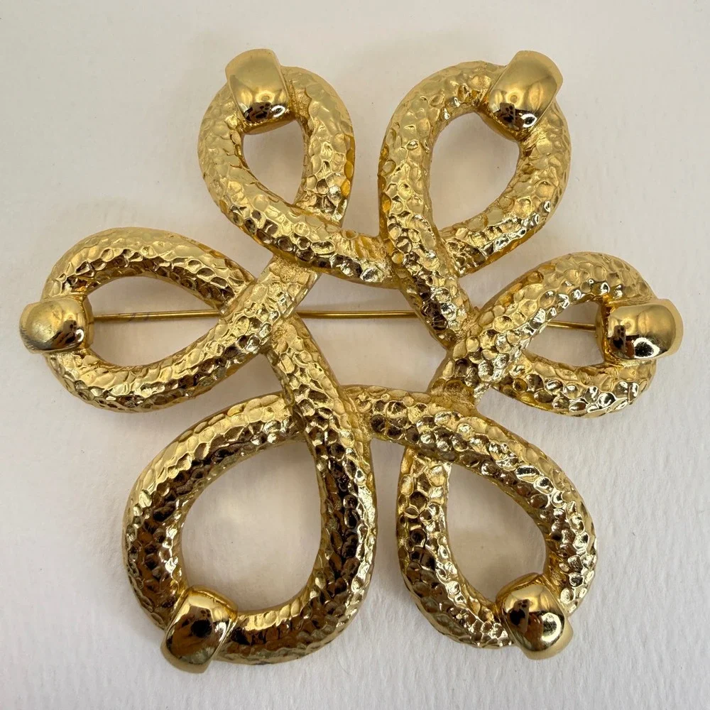 Monet | Jewelry | Monet Vintage Hammered Etruscan Brooch Runway ...